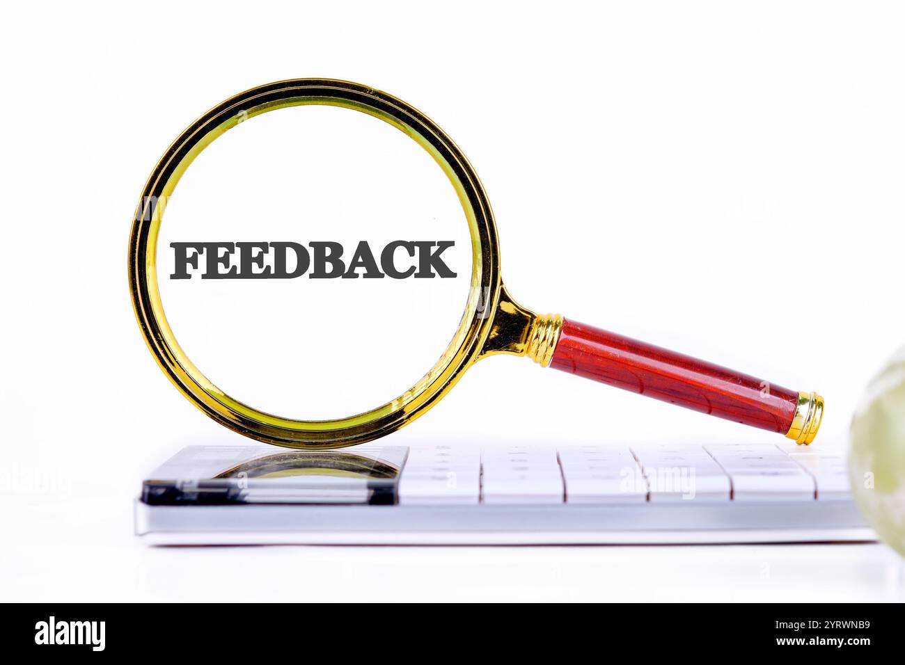 Conceptual time for feedback symbol. Copy space. FEEDBACK word written ...