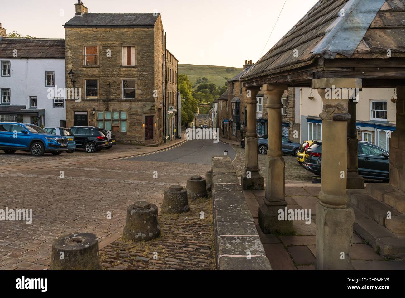 Alston, Cumbria, England, UK - June 14, 2023: Evening at the market ...