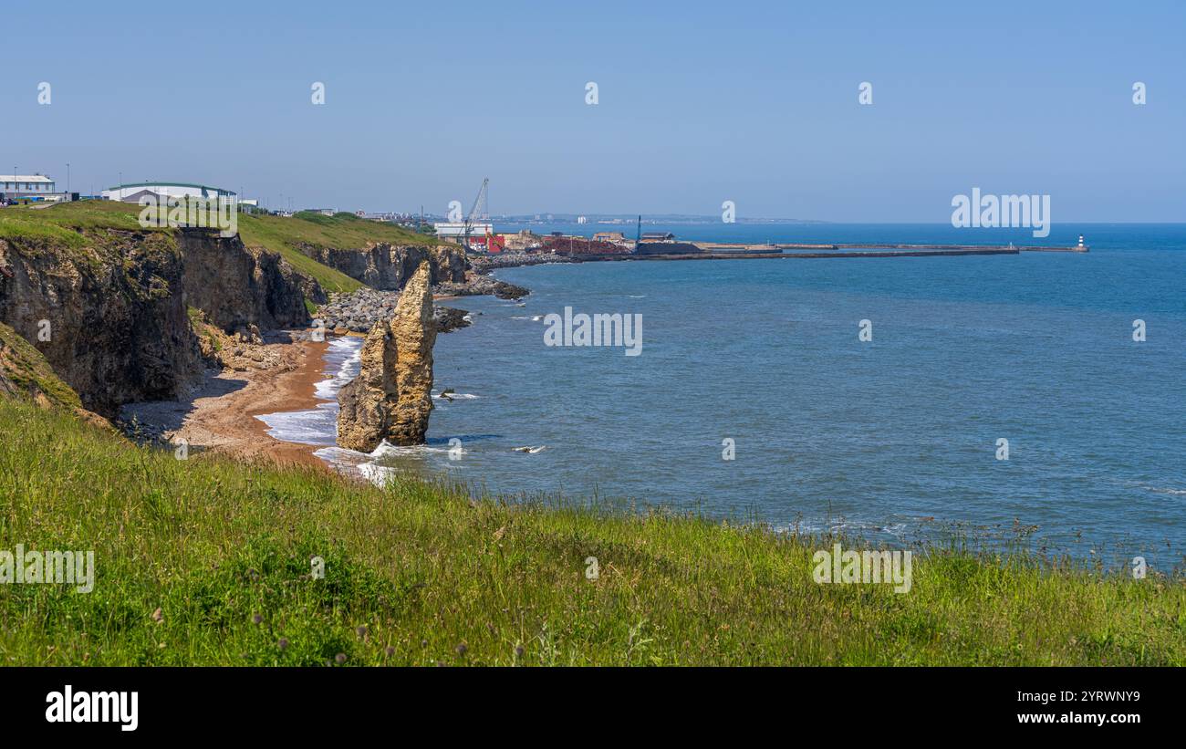 Seaham, County Durham, England, UK - June 13, 2023: The North Sea coast ...