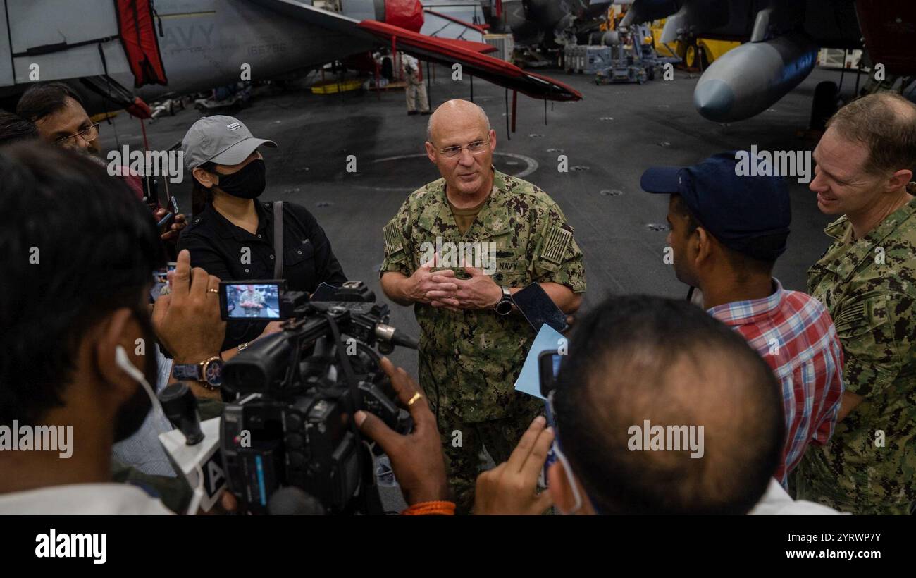 CNO, Indian Chief of Naval Staff Visit USS Carl Vinson (CVN 70) as part of MALABAR 21 211014 ...