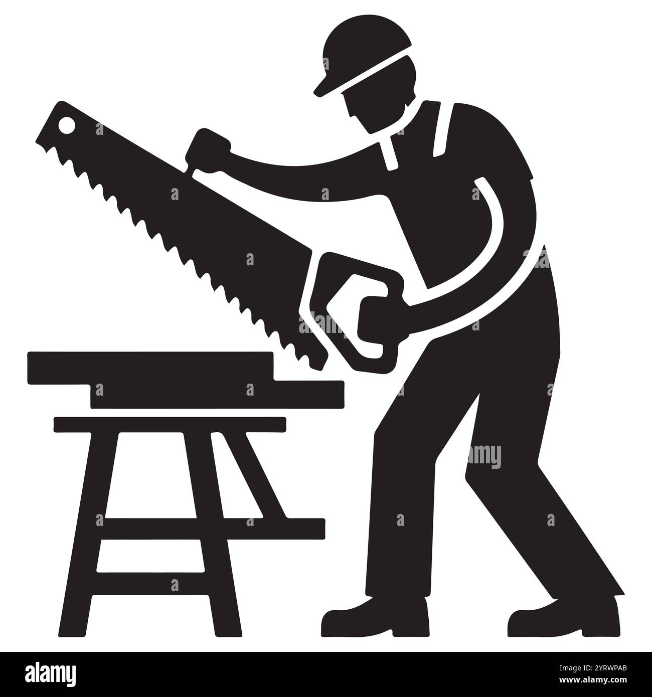 Saw Silhouette Vector Isolated On White Background Stock Vector Image ...