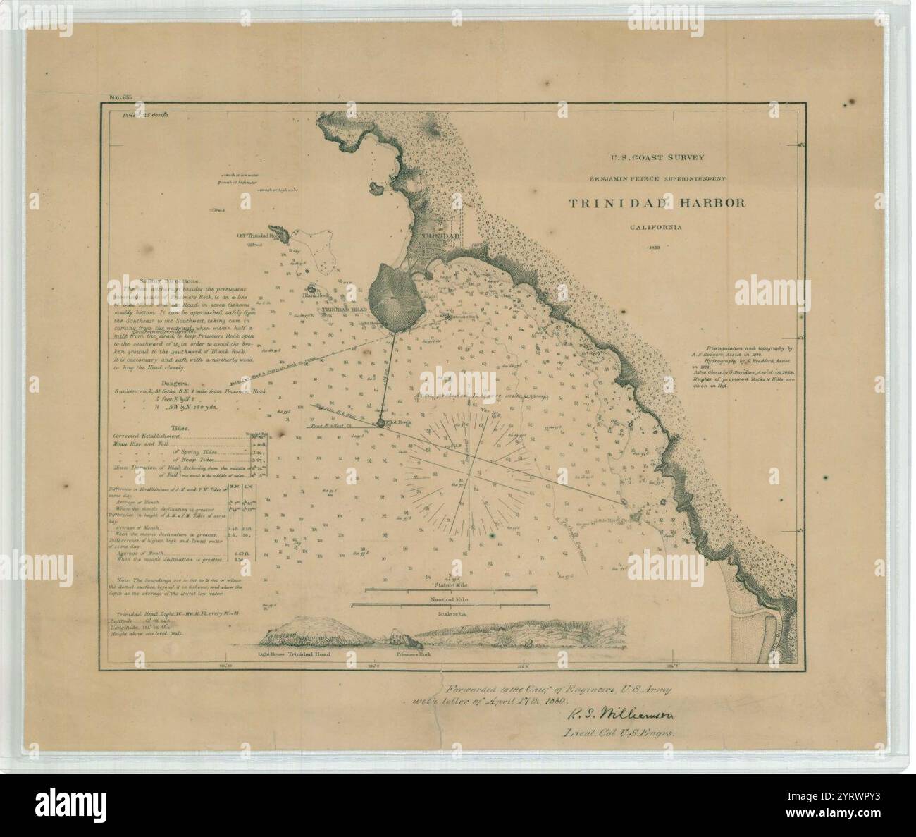 Coast Survey Chart Trinidad Harbor California Stock Photo - Alamy