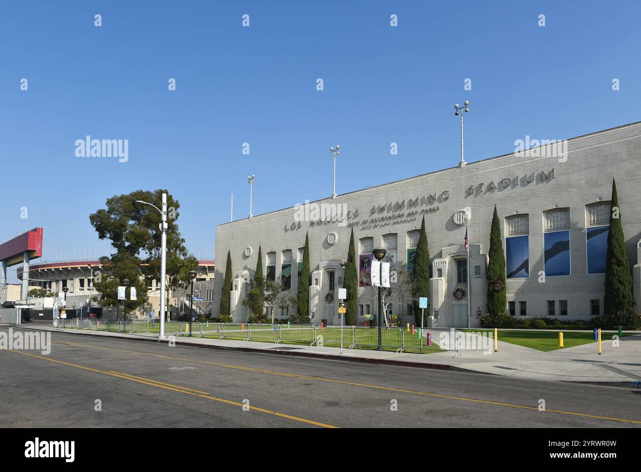 LOS ANGELES, CALIFORNIA - 4 DEC 2024. The Los Angeles Swimming Stadium ...