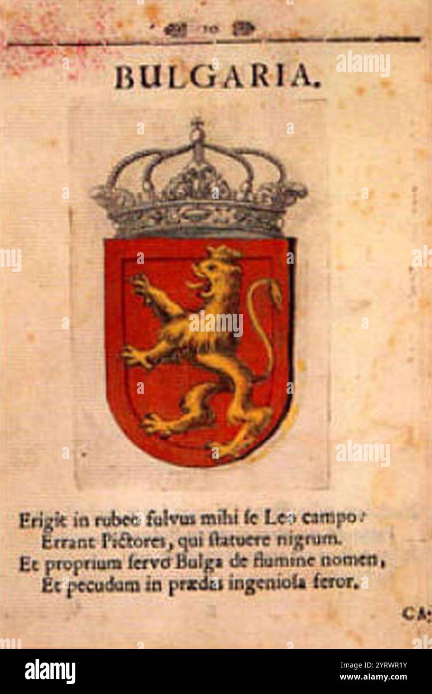 Coat of Arms of Bulgaria from Stemmatographia by Hristofor Zhefarovich ...
