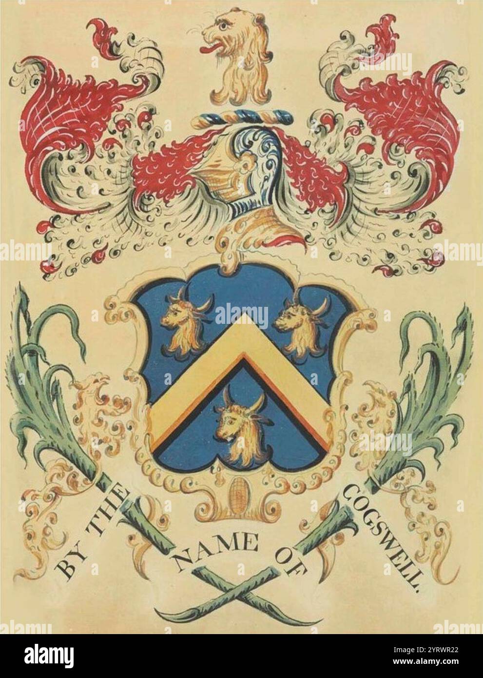 Coat of arms of Cogswell family Stock Photo - Alamy