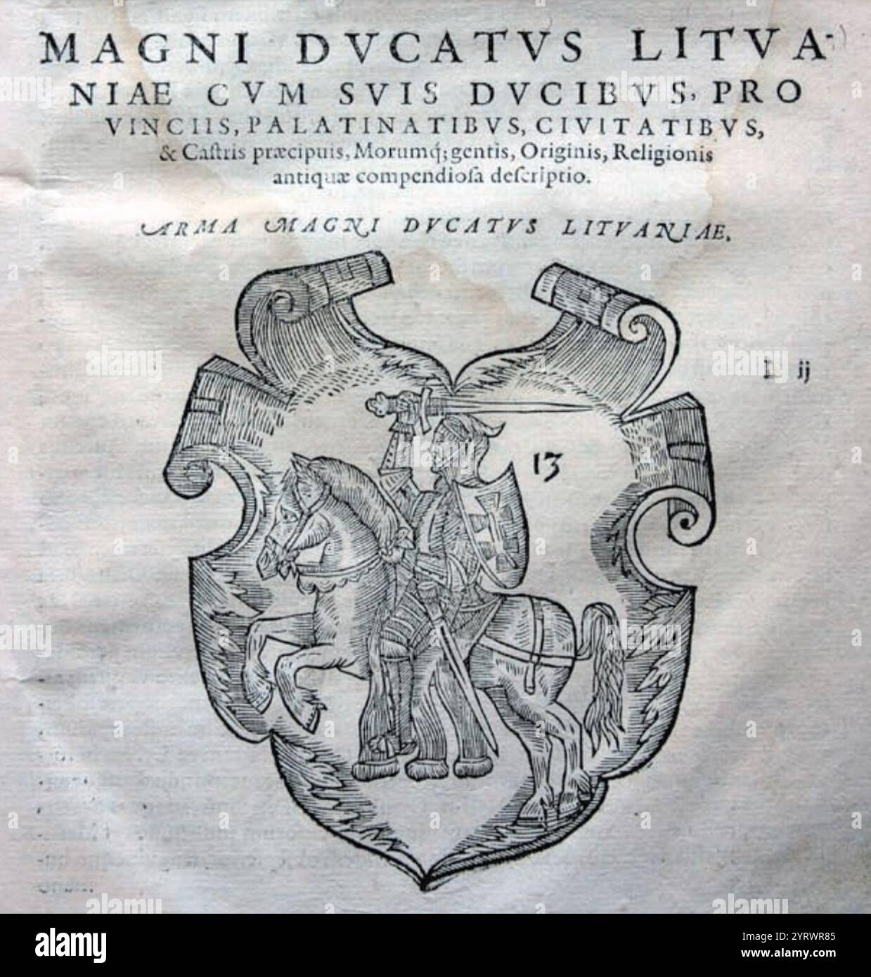 Coat of arms of Lithuania Vytis (Waykimas) in the armorial of Erasmus ...