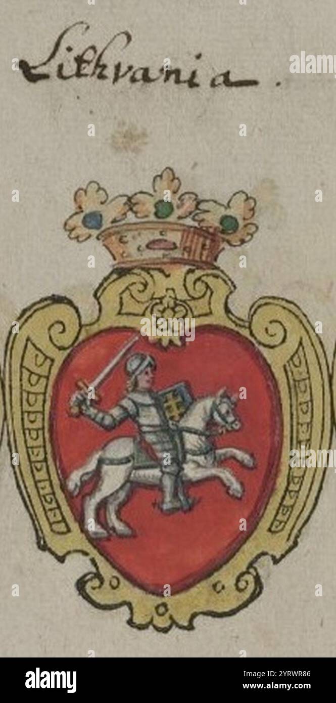 Coat of arms of Lithuania Vytis (Waykimas) with the Double Cross of the ...