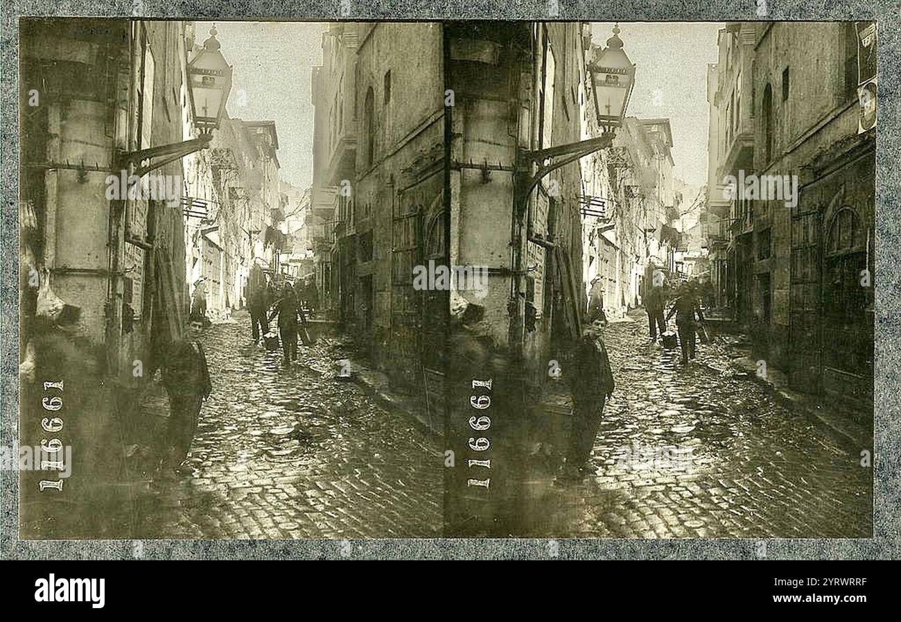 Cobblestones, dirt and dogs in a typical thoroughfare of Constantinople ...