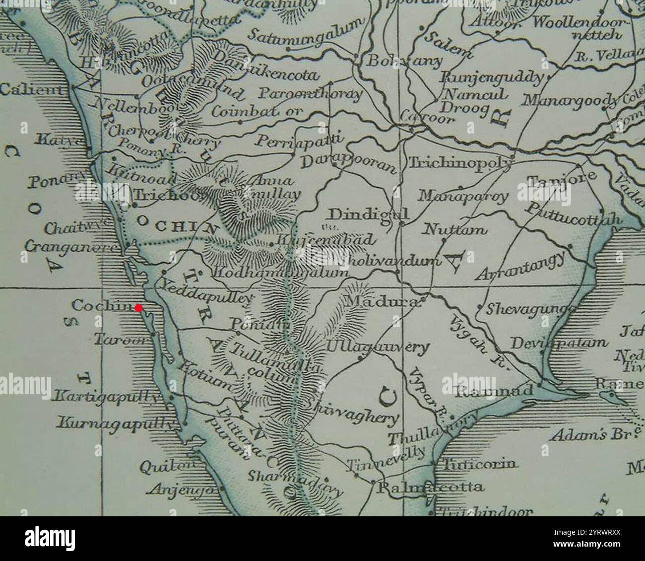 Cochin in its setting, from ''Lowry's Table Atlas'' by J.W. Lowry ...