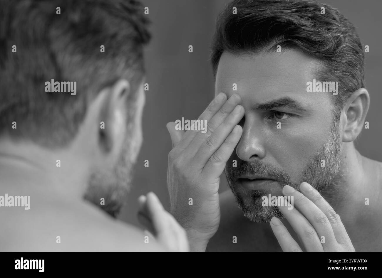 Mens beauty cosmetics, male beauty and skincare. Morning healthcare and ...