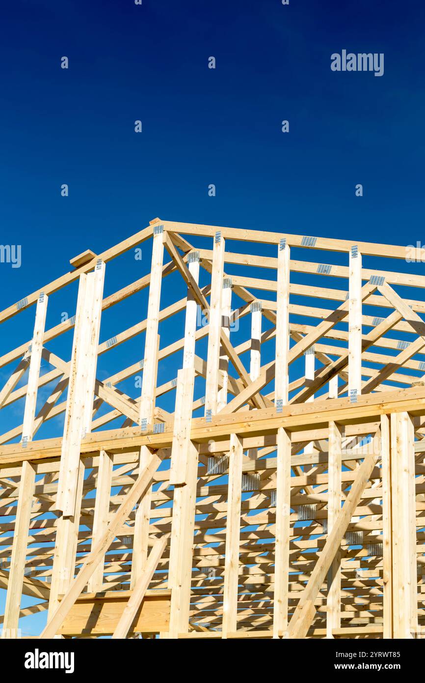 Construction industry wood timber lumber framing for residential home ...