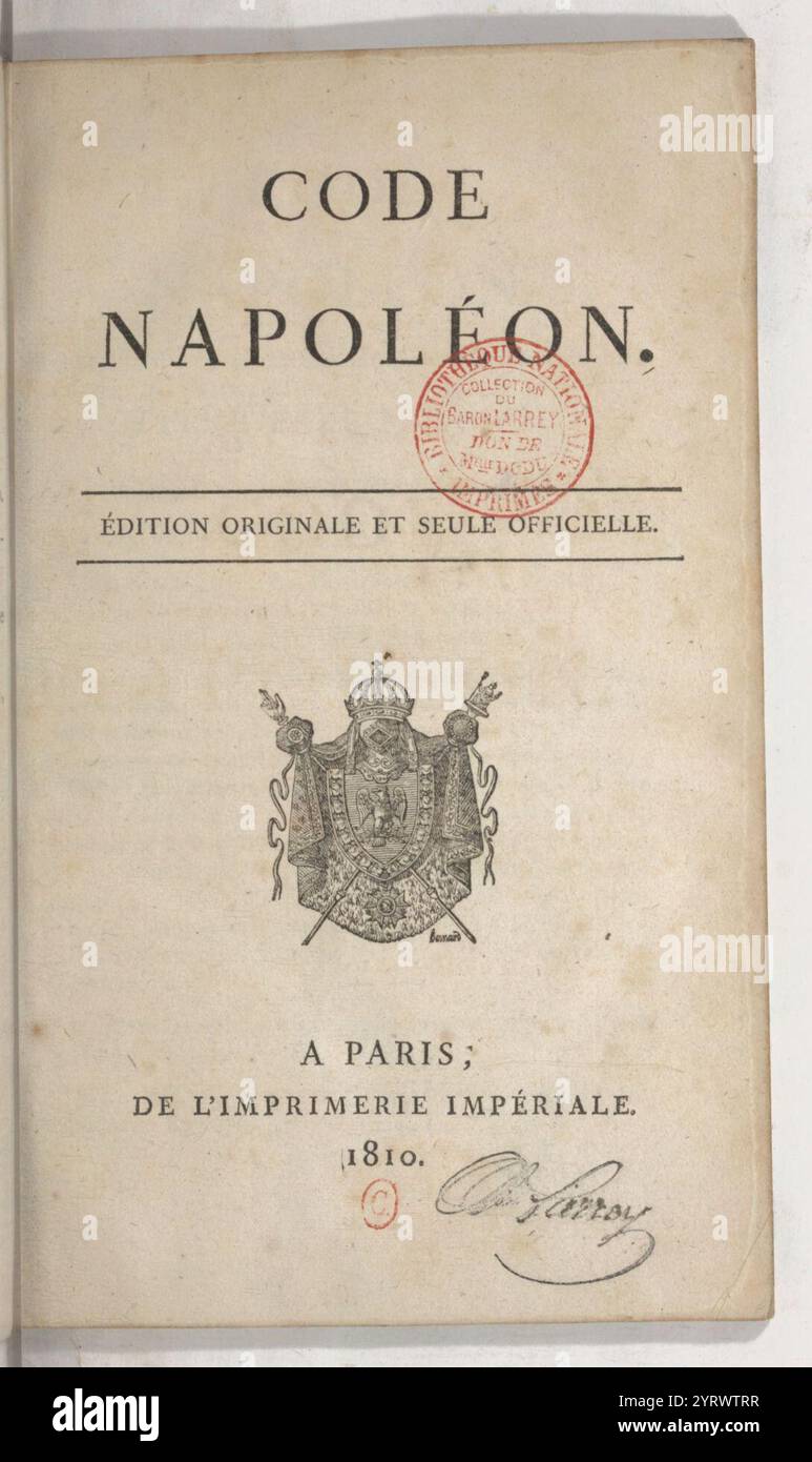Code Napoléon (1810 Stock Photo - Alamy