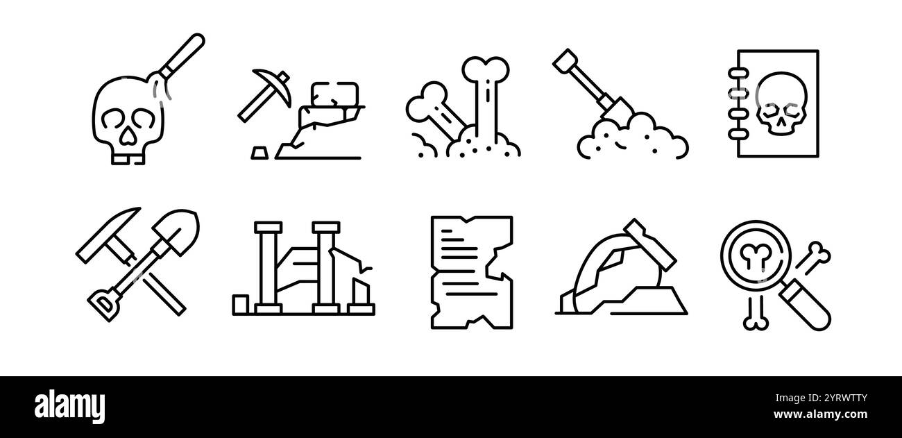 Archaeology Icons Set Stock Vector Image & Art - Alamy