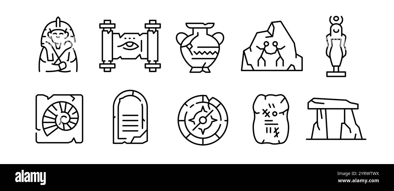 Antique Icons Set Stock Vector Image & Art - Alamy