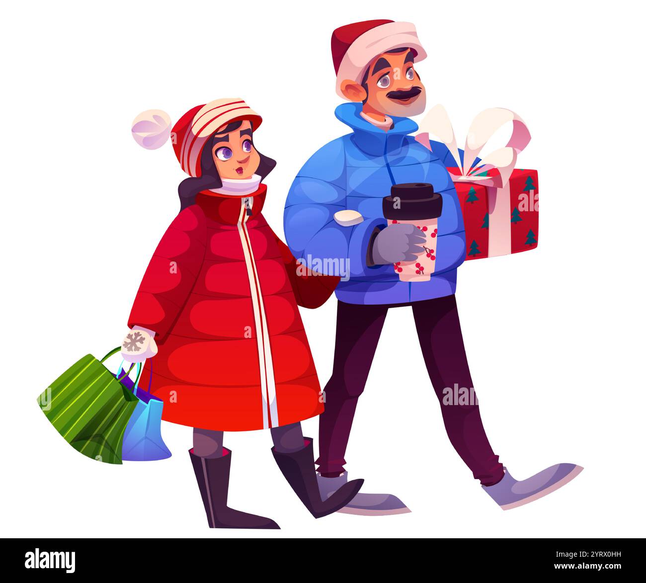 Girl man outside shopping mall Stock Vector Images - Alamy