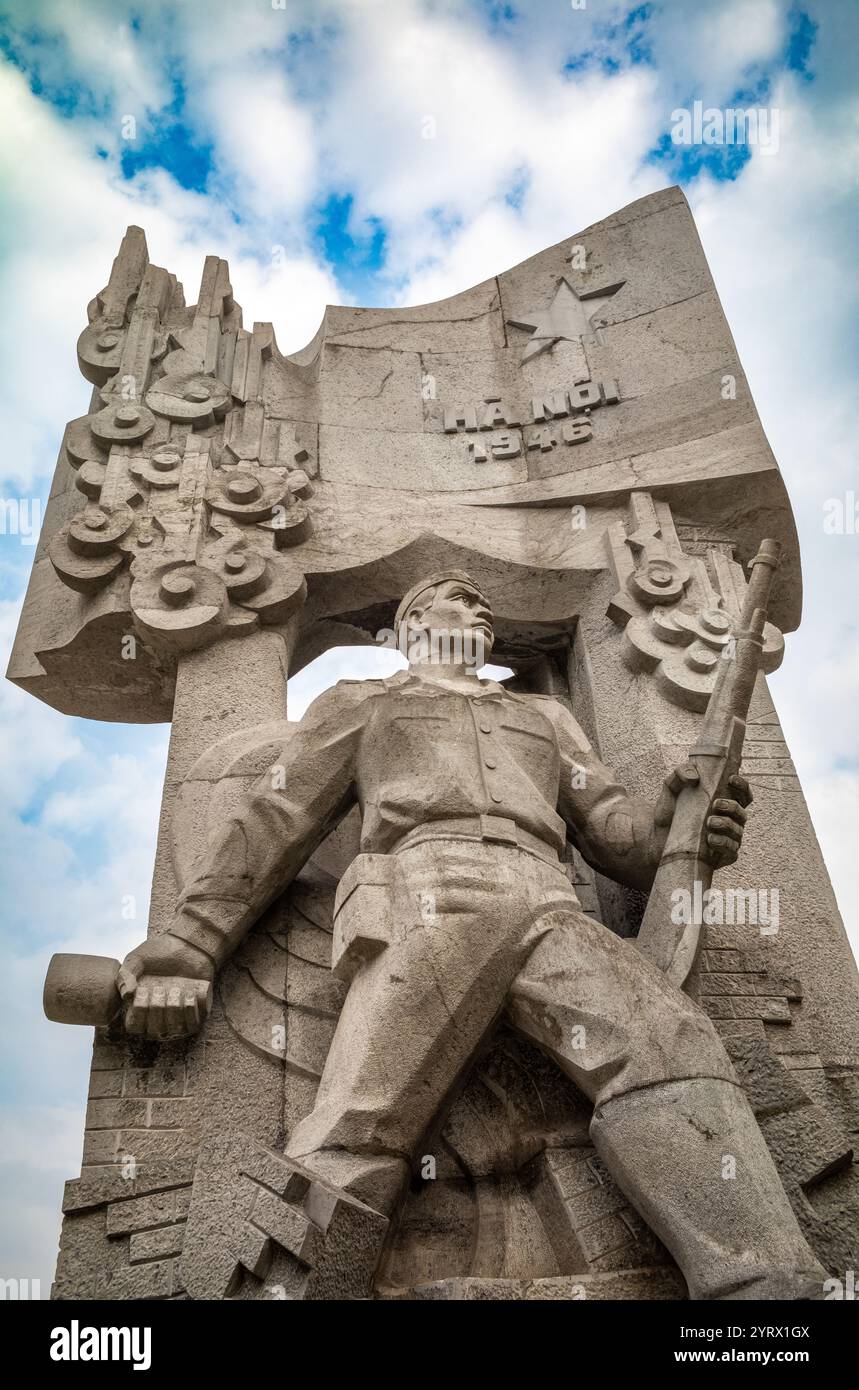 The rear of the socialist realist statue commemorating the 1946 ...