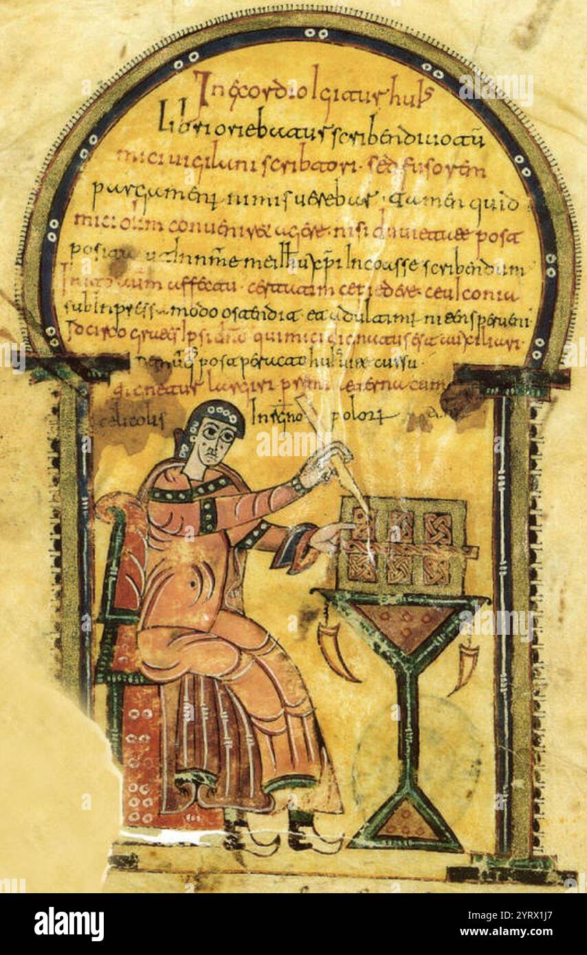 Codex Vigilanus, Vigila scriba, folio 22v Stock Photo - Alamy