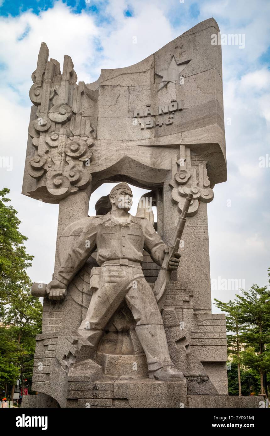 The rear of the socialist realist statue commemorating the 1946 ...