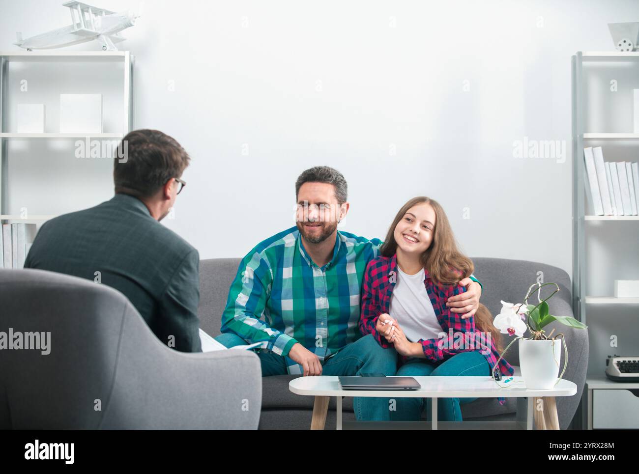 Parents telling the psychologist about child problems. Psychologist ...