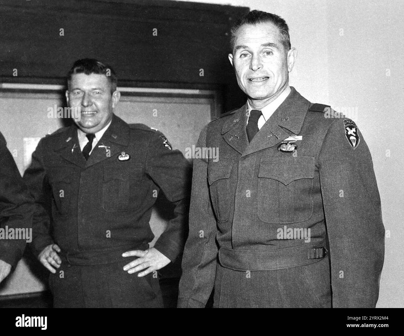 COL Aaron Bank, standing beside unknown officer Stock Photo - Alamy