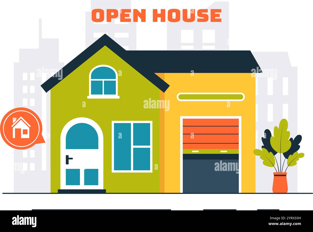Open House Vector Illustration for Property Inspection, Real Estate ...