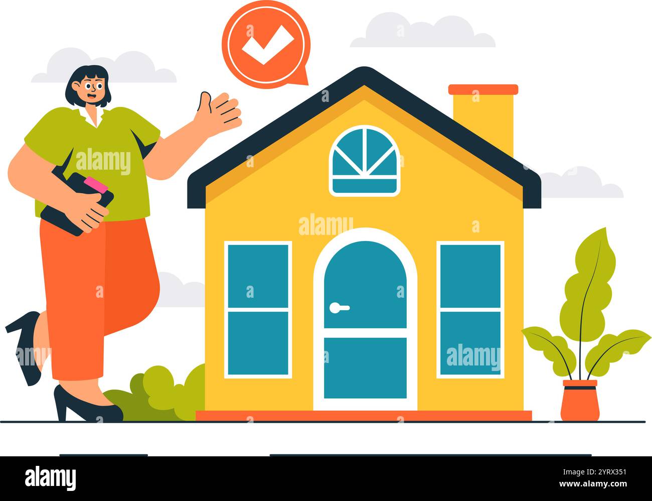 Open House Vector Illustration for Property Inspection, Real Estate ...