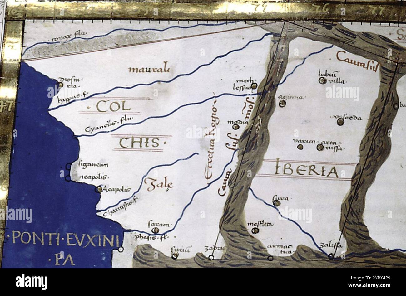 Colchis and Iberia on Ptolemy Asia map Stock Photo - Alamy