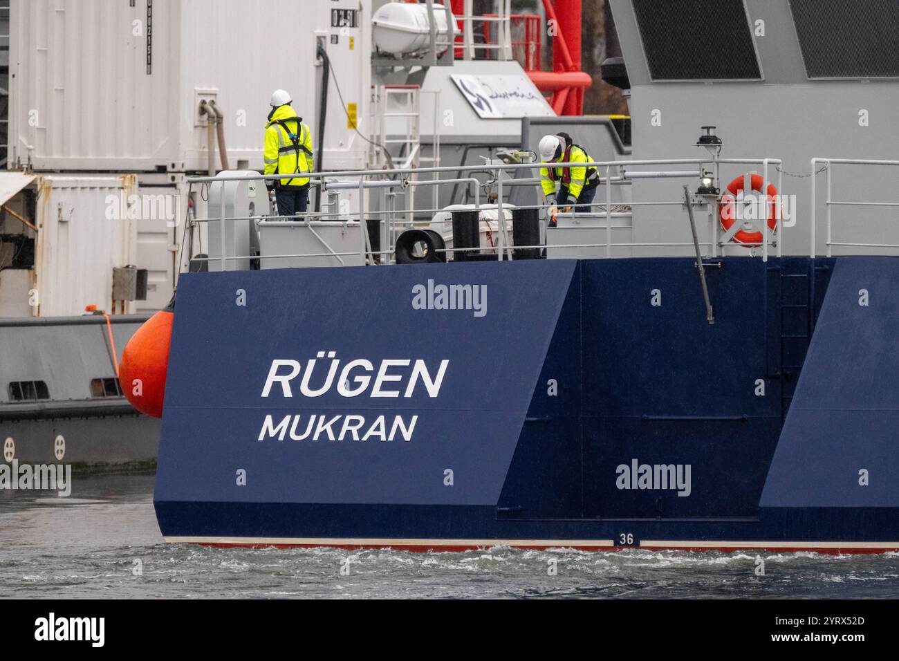 Lubmin, Germany. 04th Dec, 2024. The customs ship "Rügen" sails in the ...