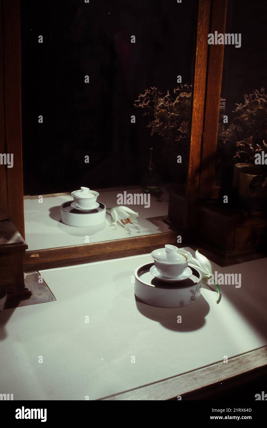 An Elegant and Charming Teacup Reflection Captured in a Vintage and ...