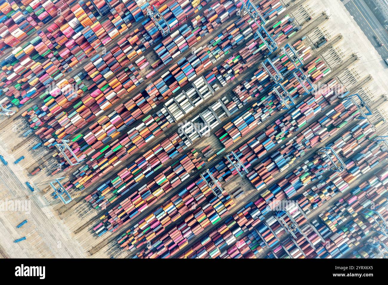 QINGDAO, CHINA - DECEMBER 5, 2024 - Foreign trade containers are ...