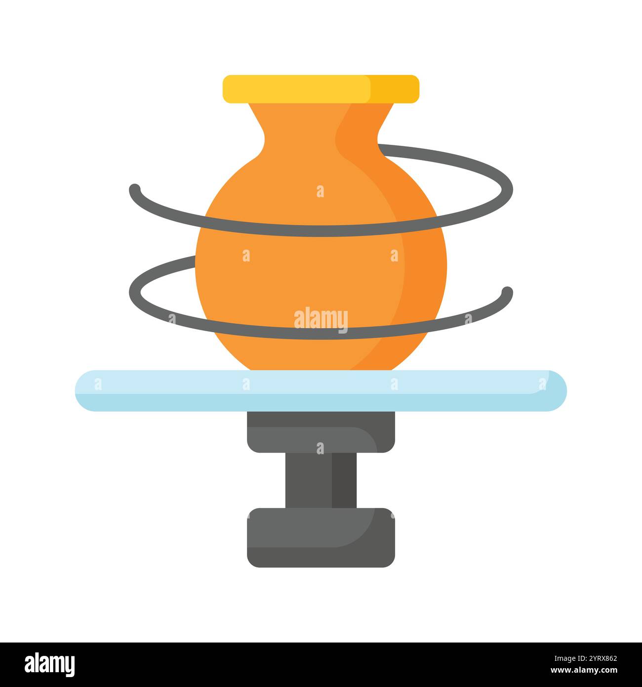 Clay crafting vector design in modern style, making pottery with rotary ...
