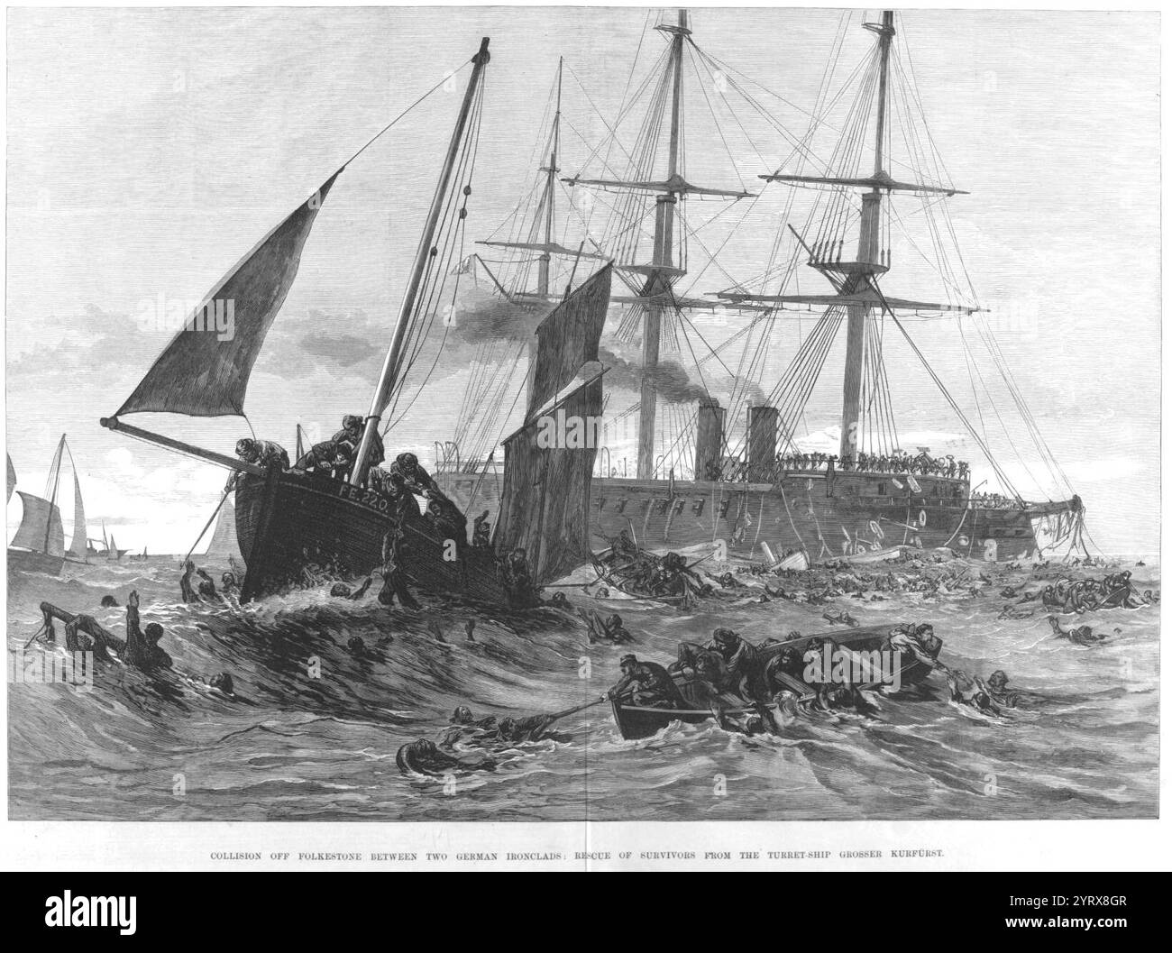 Collision off Folkestone between Two German Ironclads, Rescue of ...