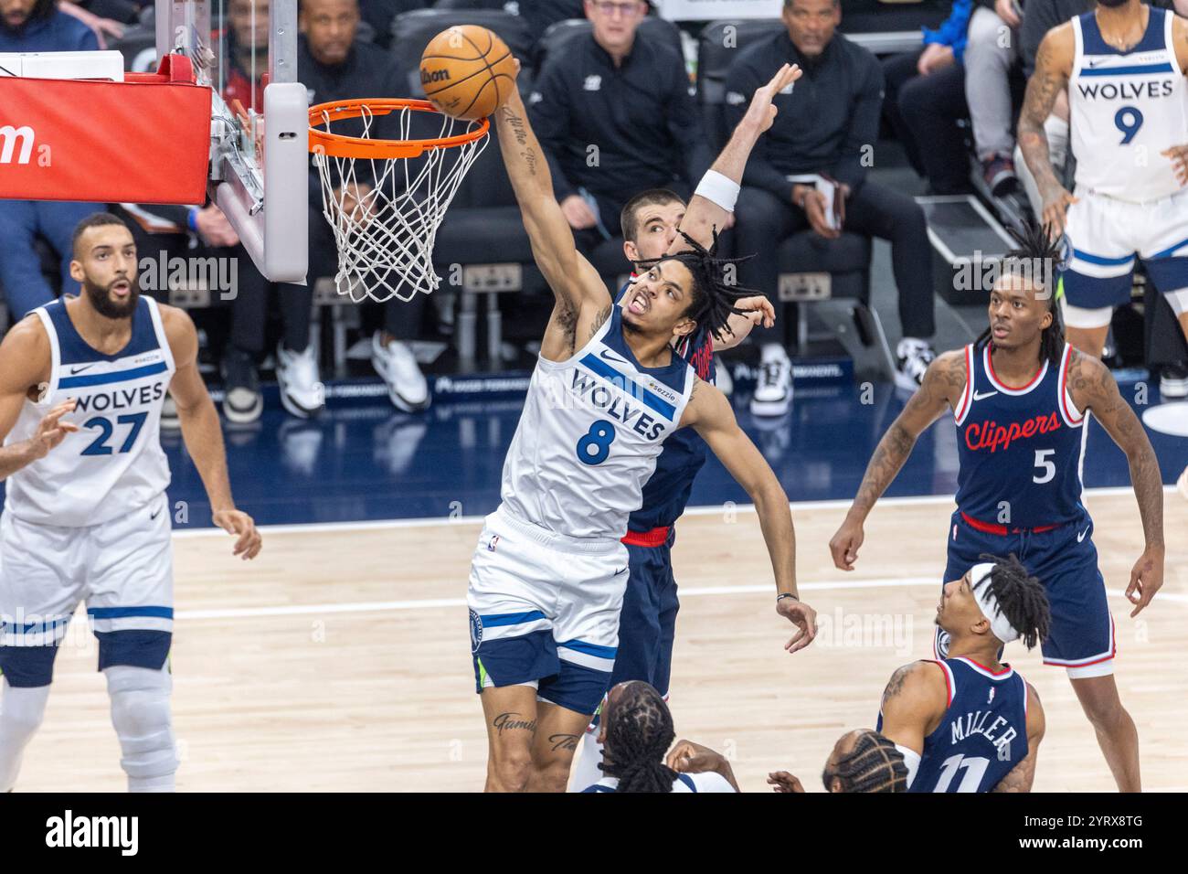 Los Angeles, USA. 4th Dec, 2024. Minnesota Timberwolves' Josh Minott ...