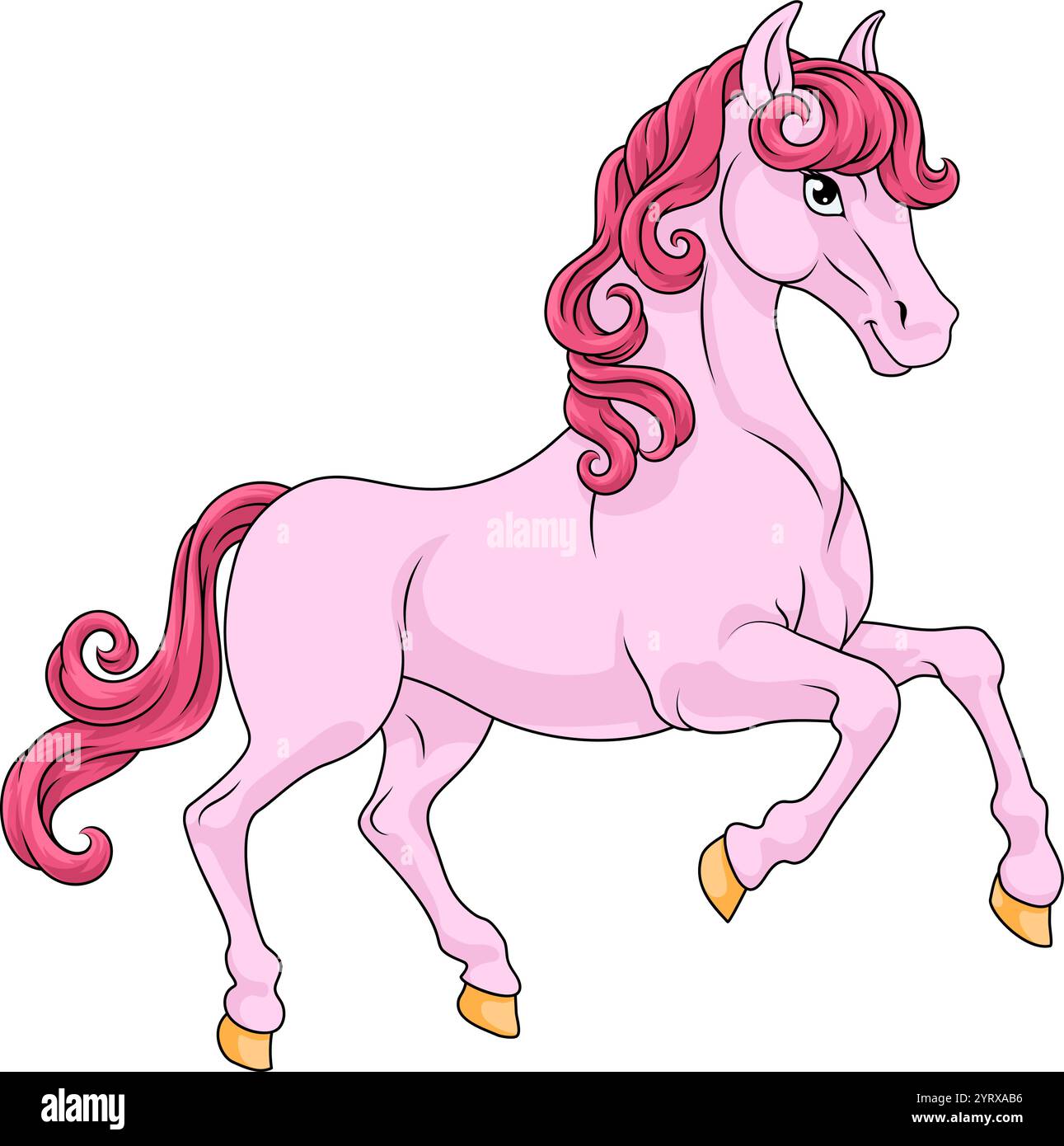 Horse Cartoon Cute Animal Character Illustration Stock Vector Image ...