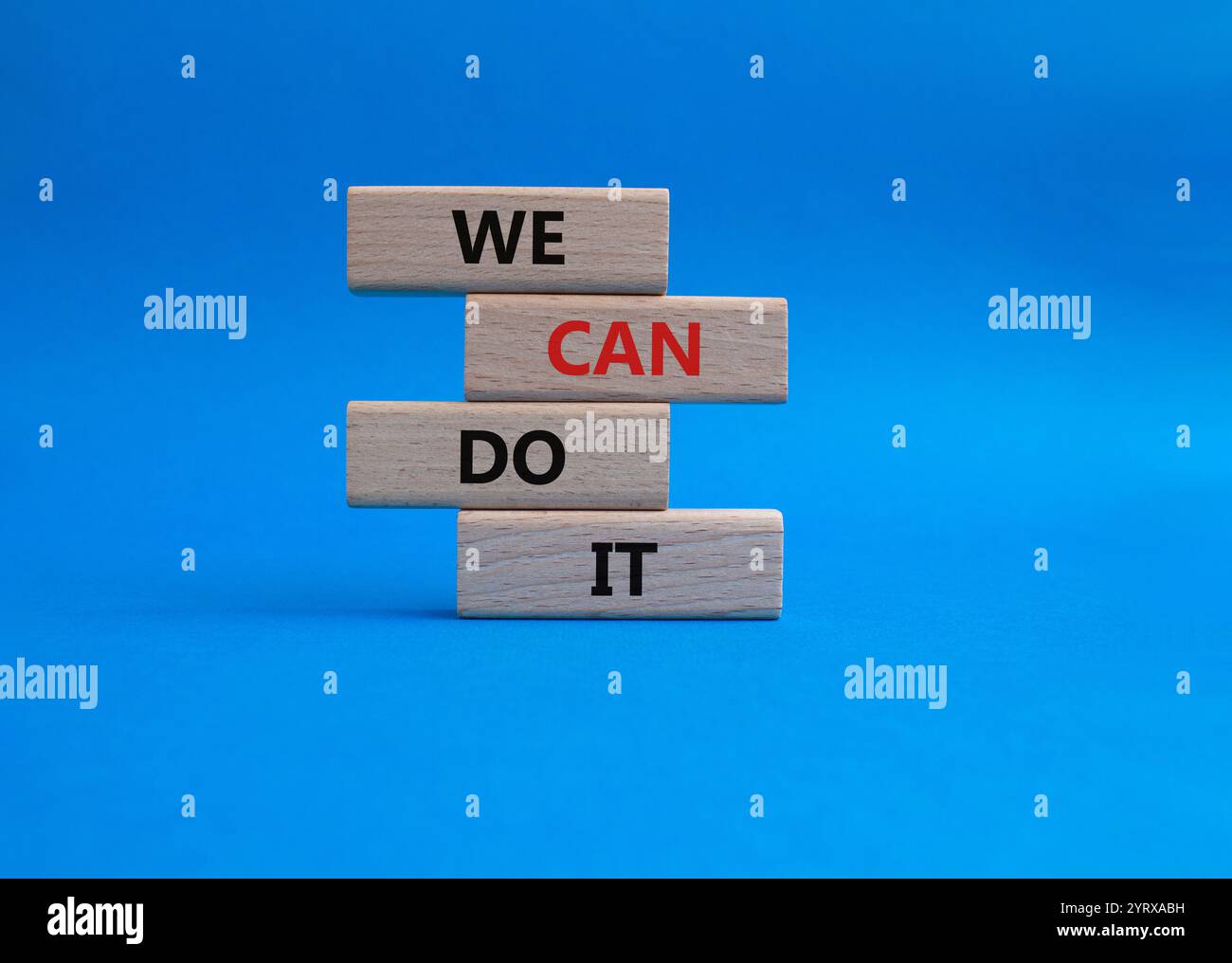 We can do it symbol. Concept words We can do it on wooden blocks ...
