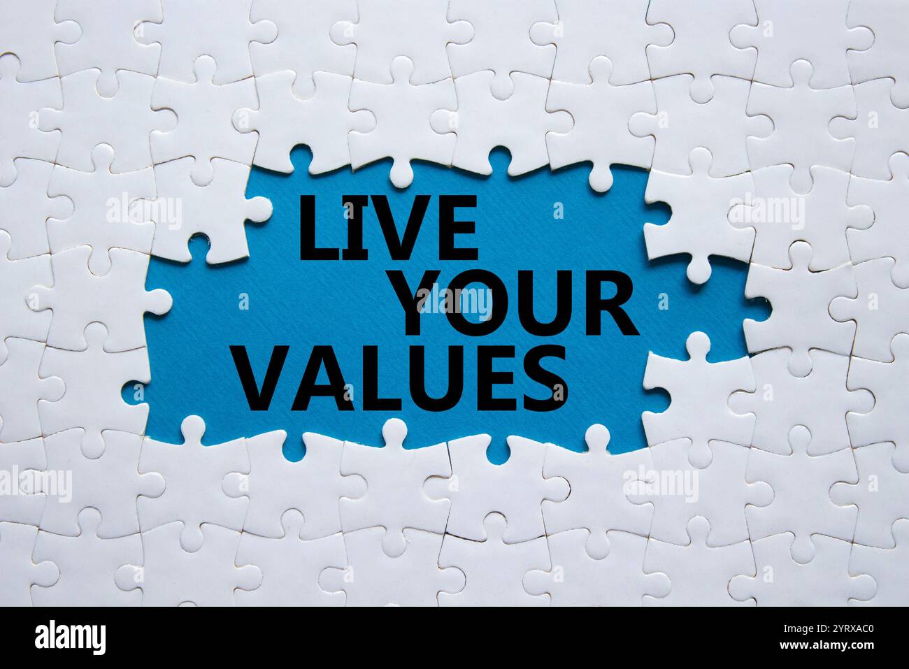Live your values symbol. Concept words Live your values on white puzzle ...