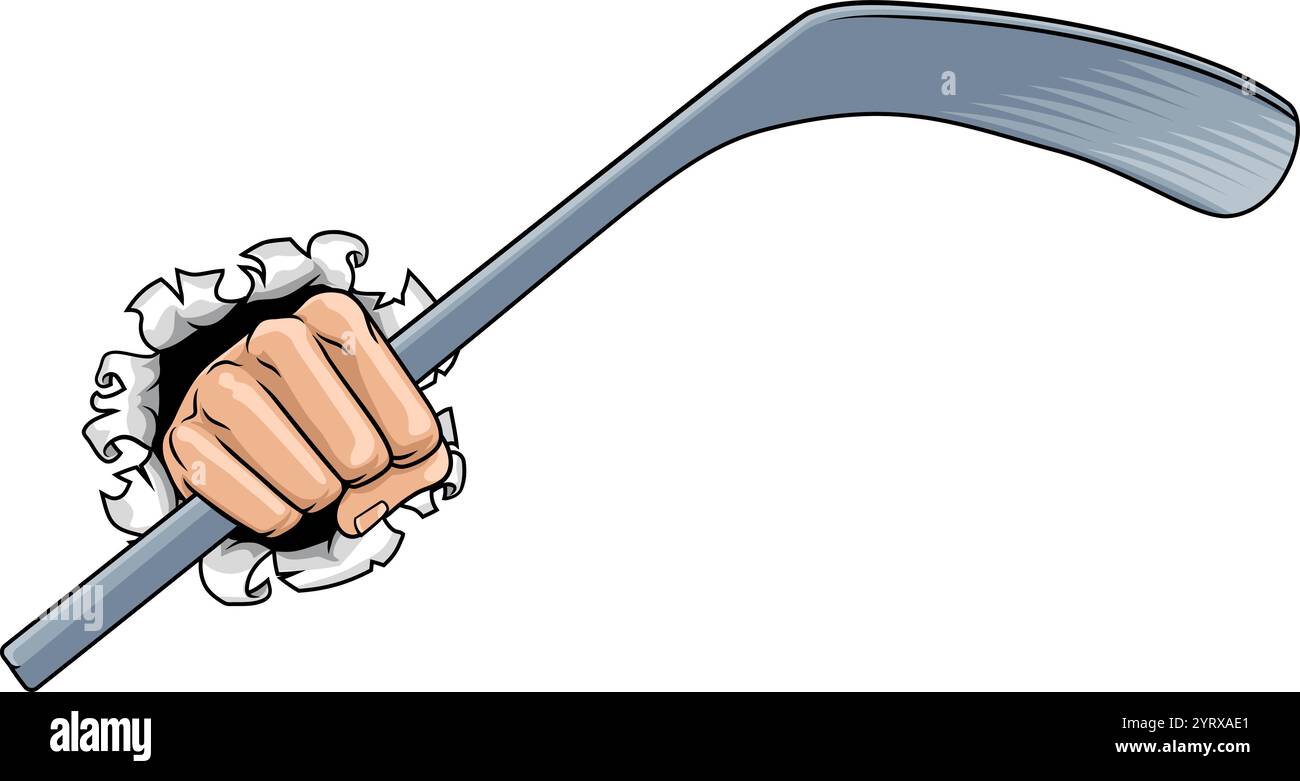Hand holding Ice Hockey Stick Cartoon Stock Vector Image & Art - Alamy