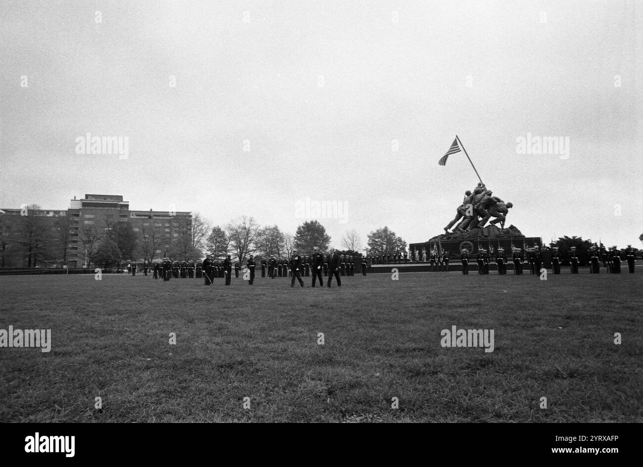 Color Guard and Marines in Parade Formation on the Parade Grounds in ...