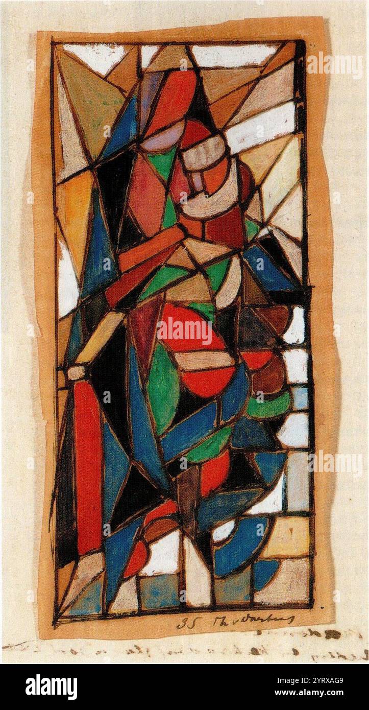 Color Design for Glass Mosaic Virgin and Child by Theo van Doesburg ...