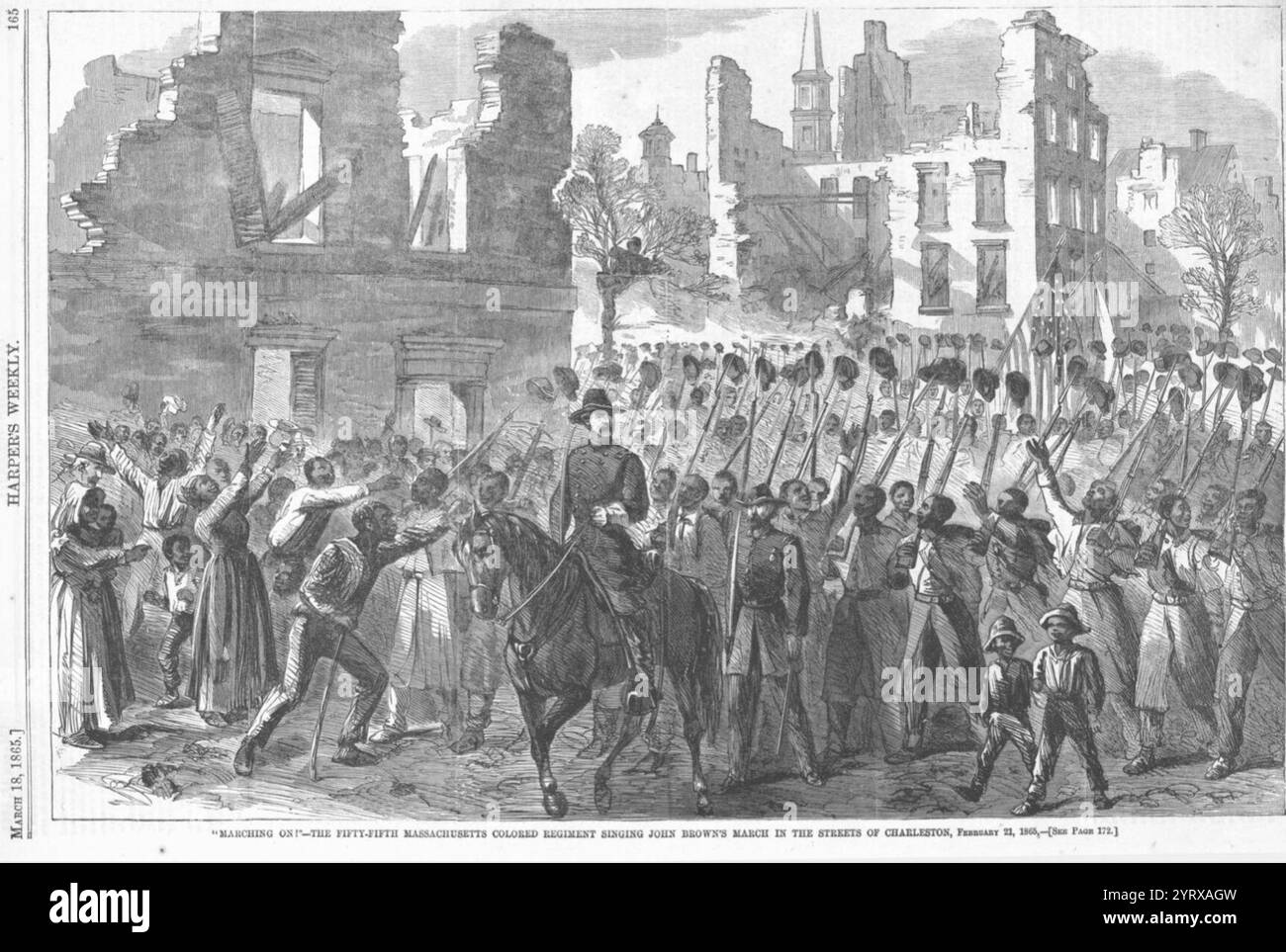 Colored soldiers singing ''John Brown's Body'' Stock Photo - Alamy