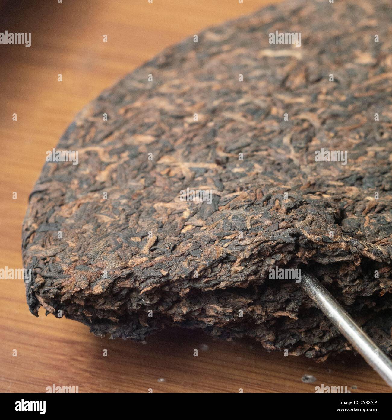 A Stunning CloseUp View of Compressed Puerh Tea Cake for Tea ...