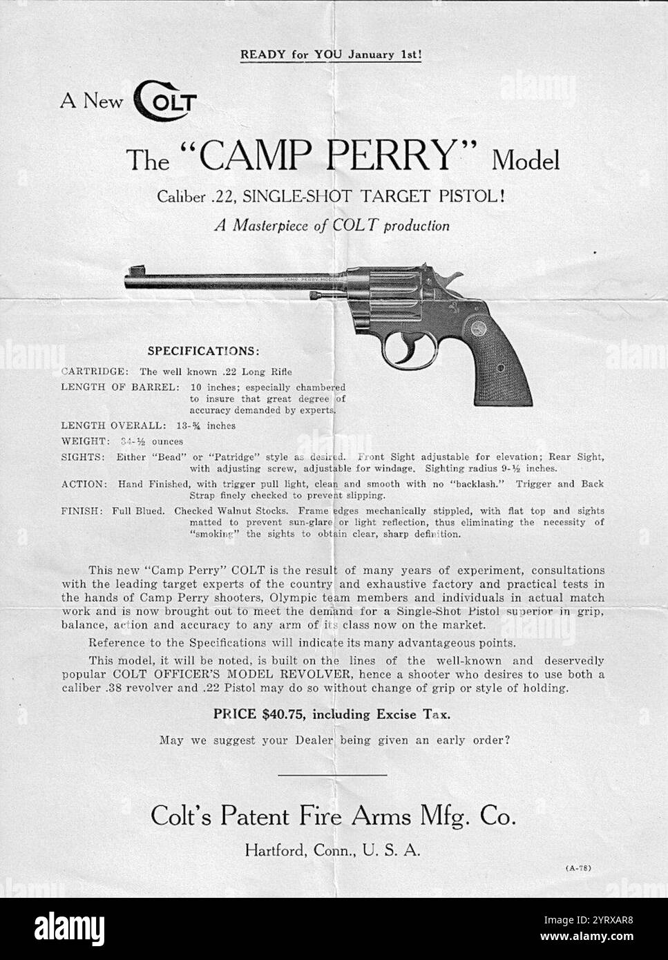 Colt Camp Perry ad-1926b Stock Photo - Alamy