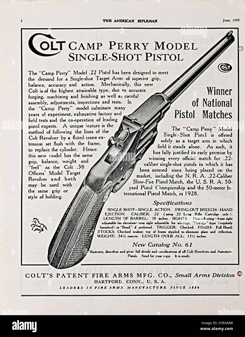 Colt Camp Perry ad-1929b Stock Photo - Alamy