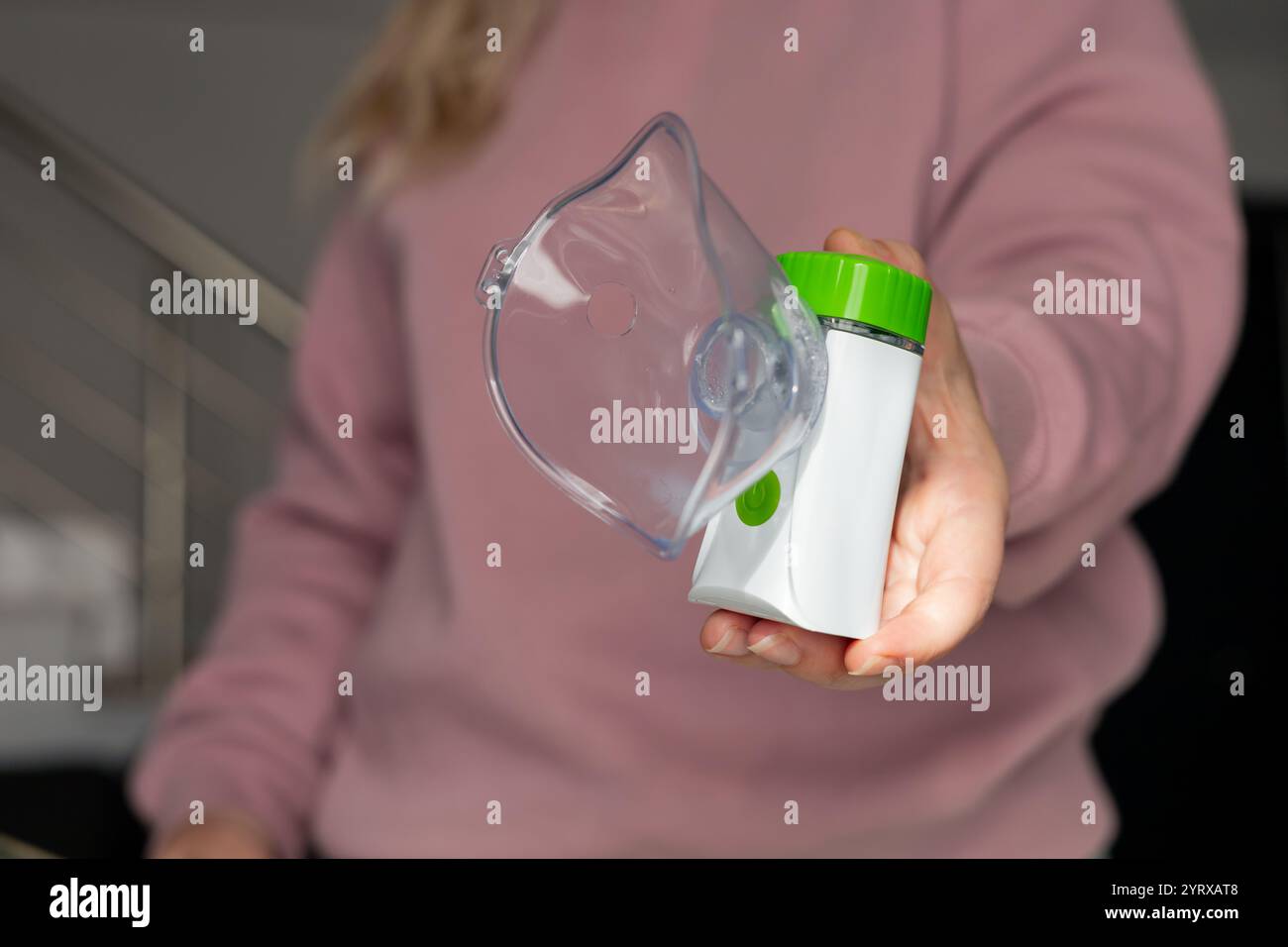Oxygen mask of nebulizer with steam, medical equipment for pneumonia ...