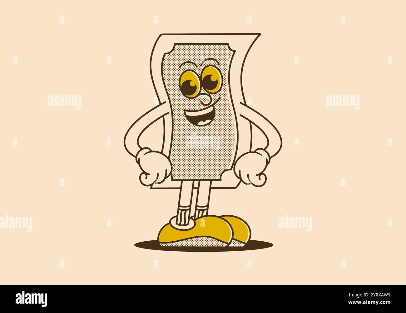 money gives happiness, sometimes. Money mascot character in standing ...