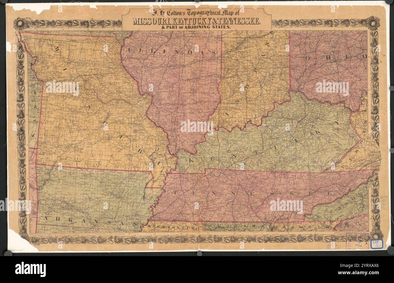 Colton's kentucky and tennessee map hi-res stock photography and images ...