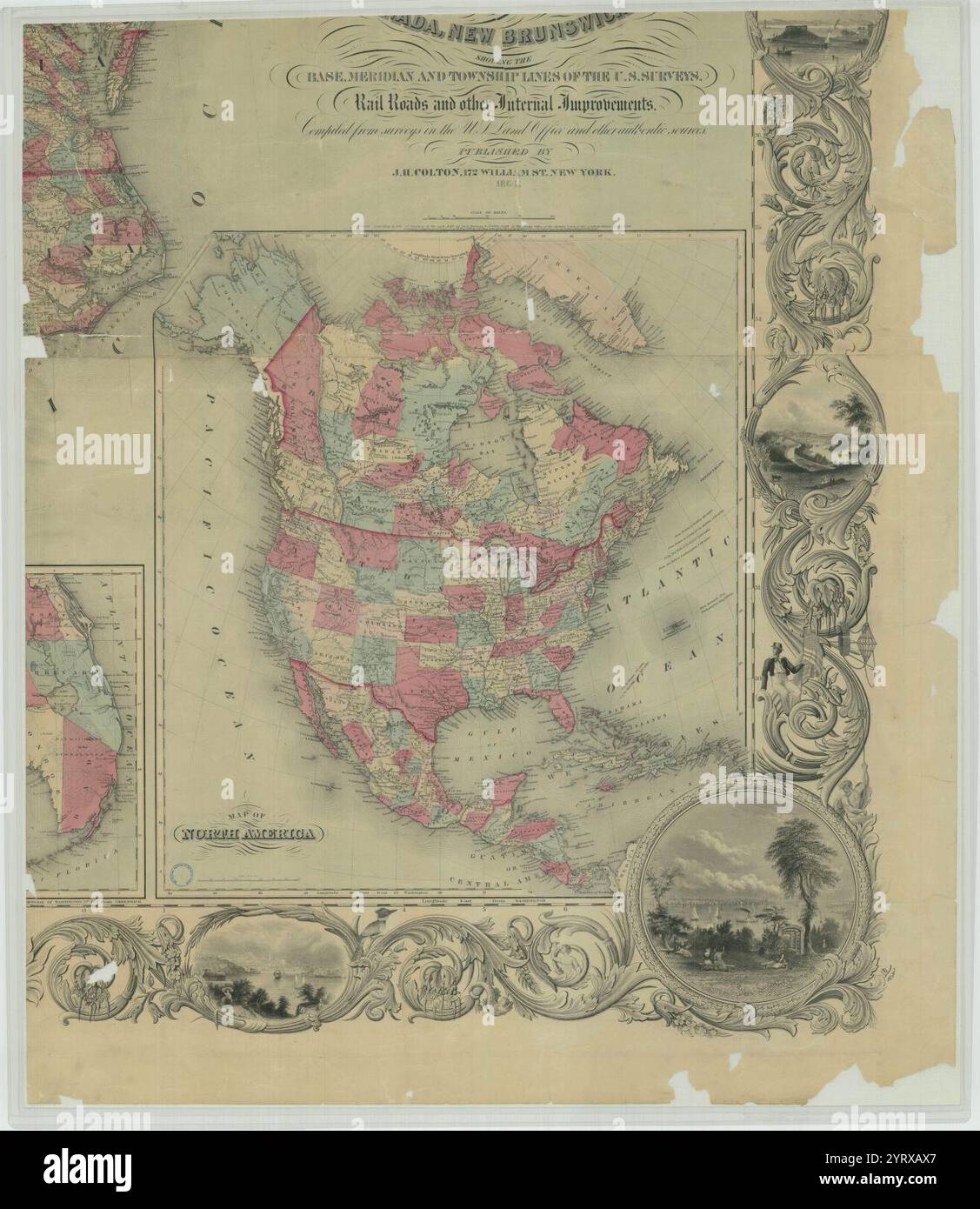 Colton's Township and Railroad Map of the United States of America ...