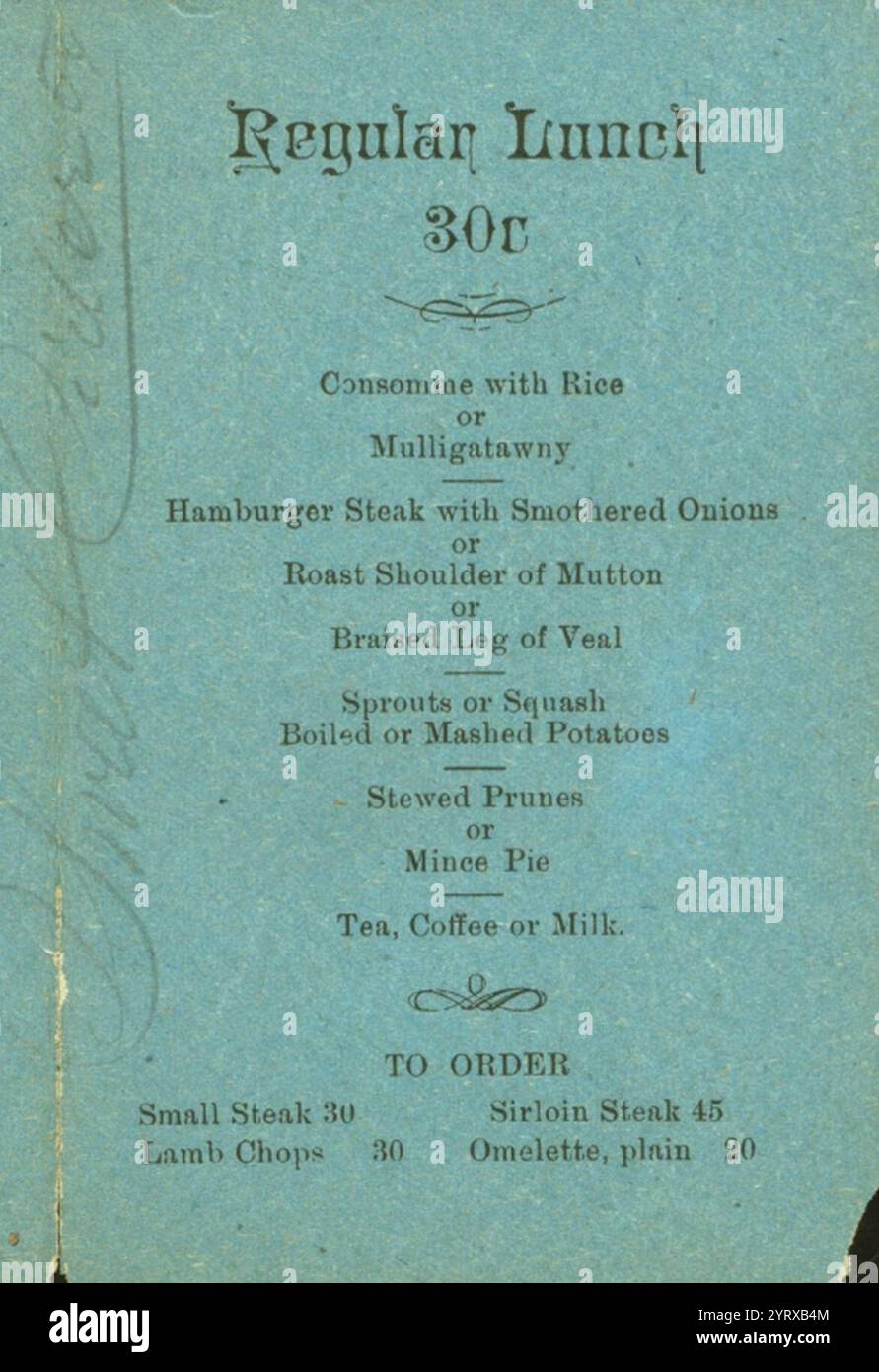 Columbia Restaurant, New York City, Regular Lunch c. 1900 Stock Photo ...
