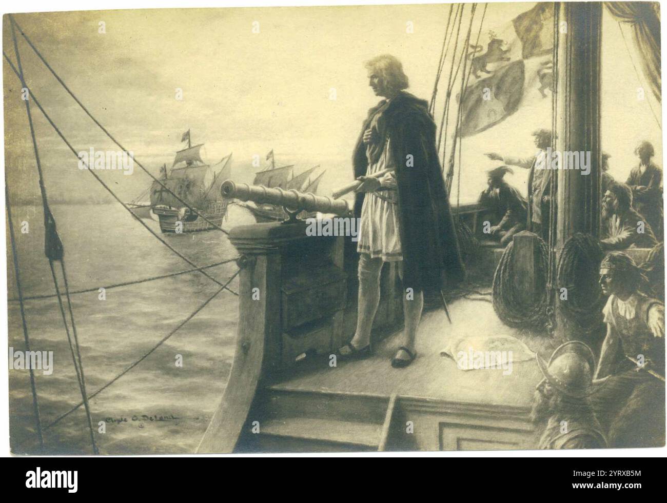 Columbus Discovers the New World Stock Photo - Alamy