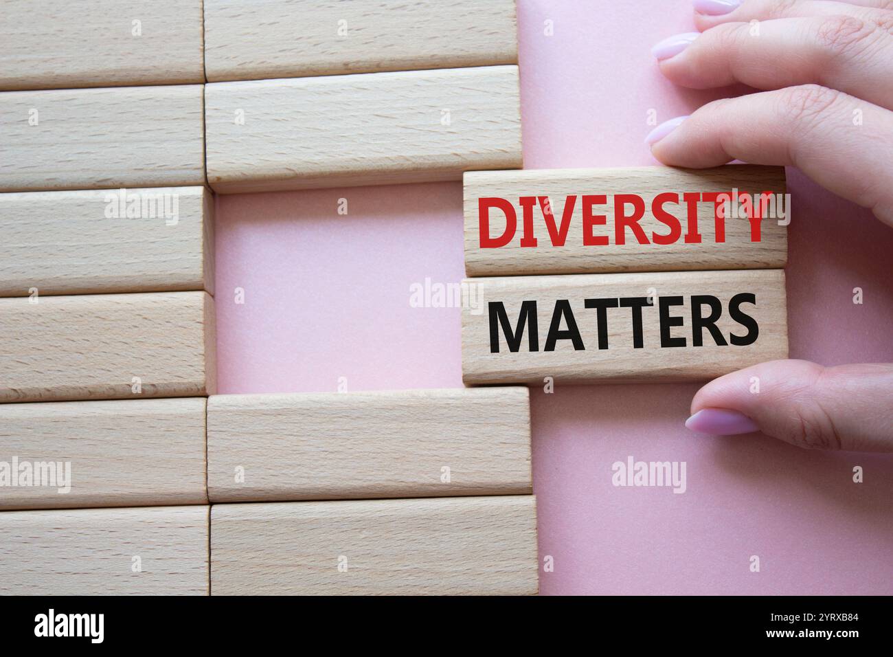 Diversity matters symbol. Wooden blocks with words Diversity matters ...